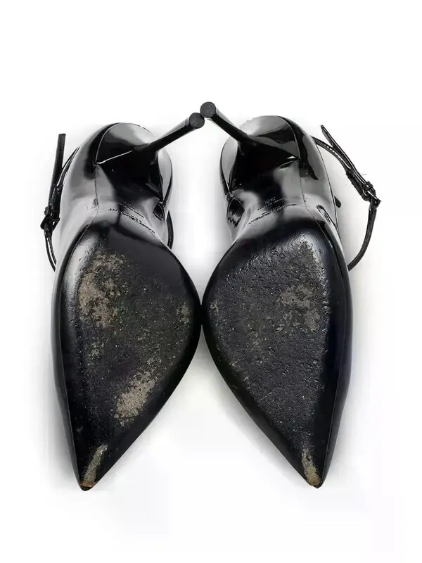 Saint Laurent Patent Leather Buckle-fastening Ankle Strap Pumps