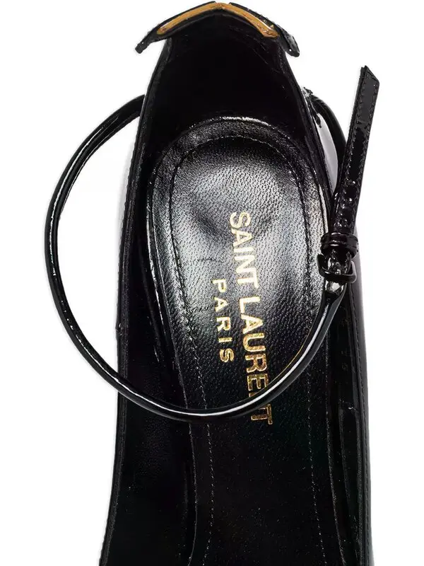 Saint Laurent Patent Leather Buckle-fastening Ankle Strap Pumps