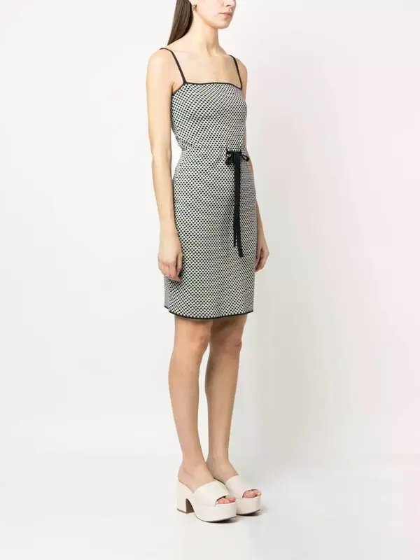 Dior Geometric Pattern Drawstring Dress