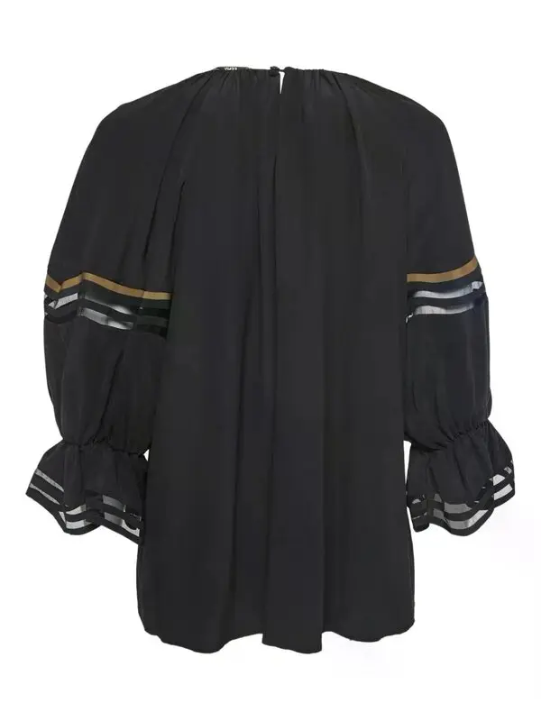 Fendi Silk Blouse With Stripe Detailing