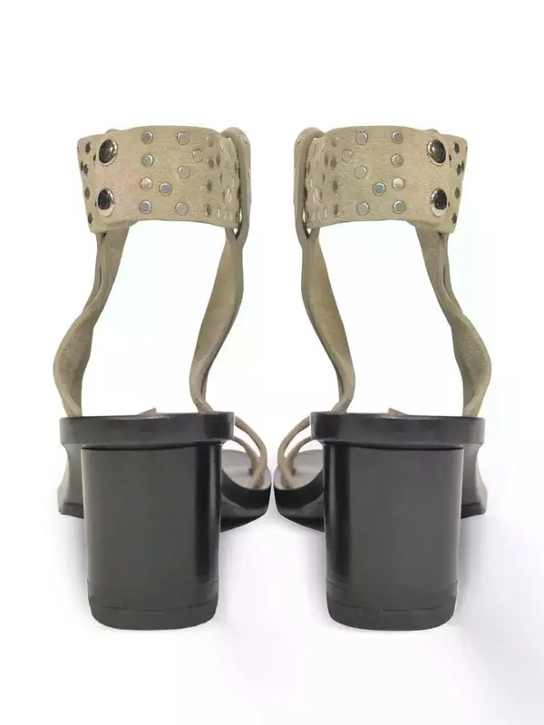 ISABEL MARANT VINTAGE Joakee Studded Ankle Strap Block Heel Sandals