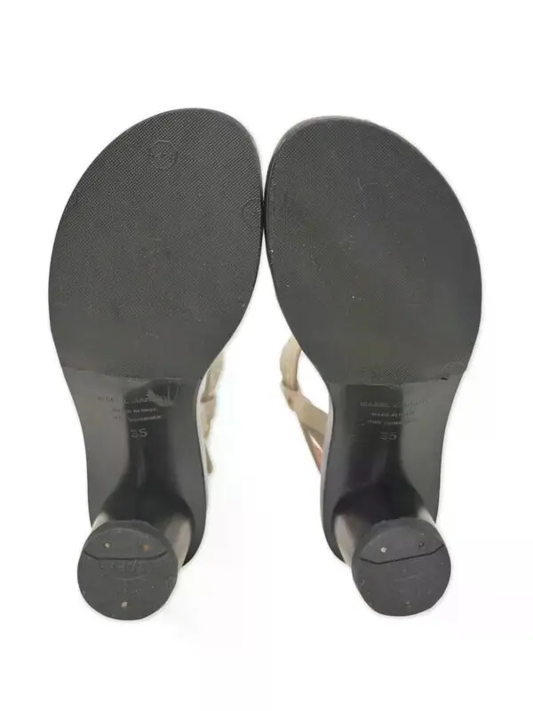 ISABEL MARANT VINTAGE Joakee Studded Ankle Strap Block Heel Sandals