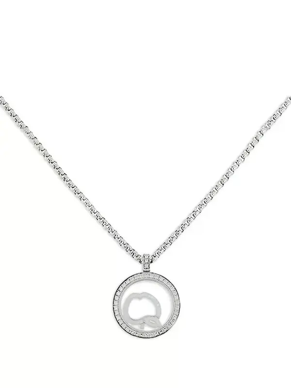 Chopard 2010s White Gold Happy Diamonds Big Apple Diamond Necklace - Silver