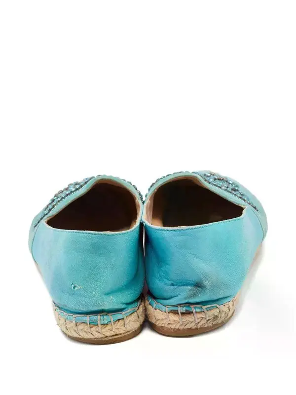 LE SILLA Embellished Jute Flat Espadrilles