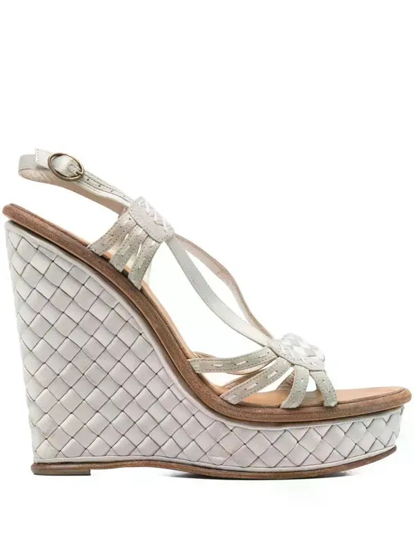 Bottega Veneta Woven Platform Wedge Sandals