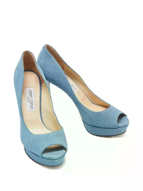 JIMMY CHOO Peep Toe Platform Stiletto Heel Pumps