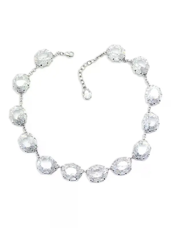 JENNIFER GIBSON JEWELLERY 2000s Crystal Embellished Necklace - Silver