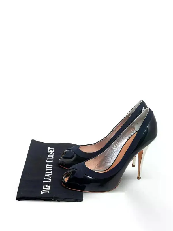 GIUSEPPE ZANOTTI Peep-toe Patent-leather Pumps