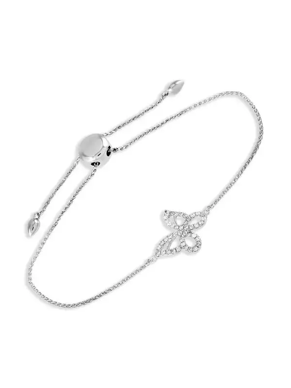 LB EXCLUSIVE 14k White Gold Diamond Butterfly Bracelet - Silver