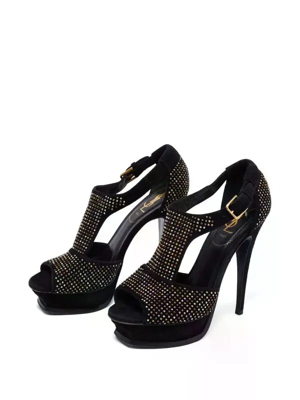 Saint Laurent Studded Peep-toe High Heel Sandals