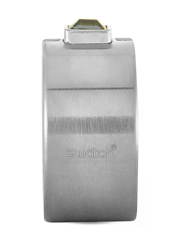 SWATCH Stainless Steel Princess-cut Crystal Statement Ring