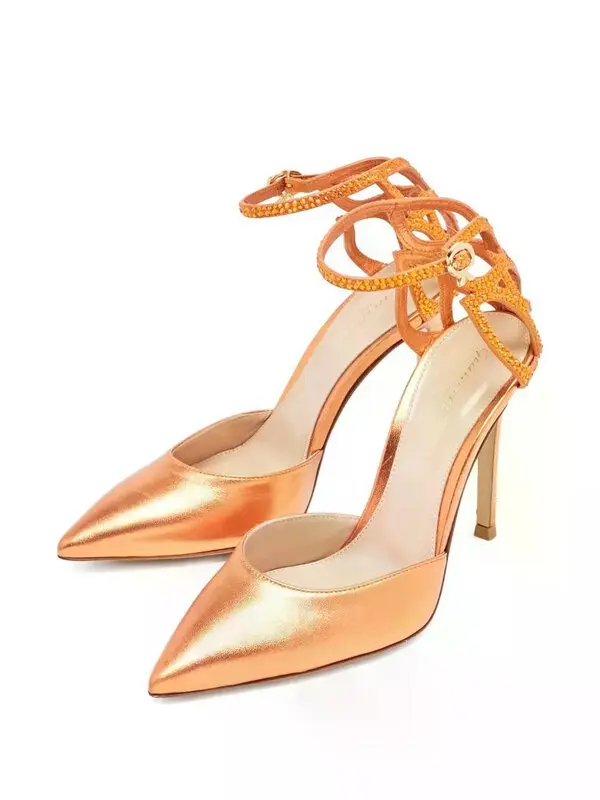GIANVITO ROSSI 100mm Fleur Pumps With Crystal Embellishment
