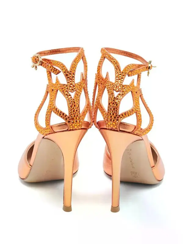 GIANVITO ROSSI 100mm Fleur Pumps With Crystal Embellishment