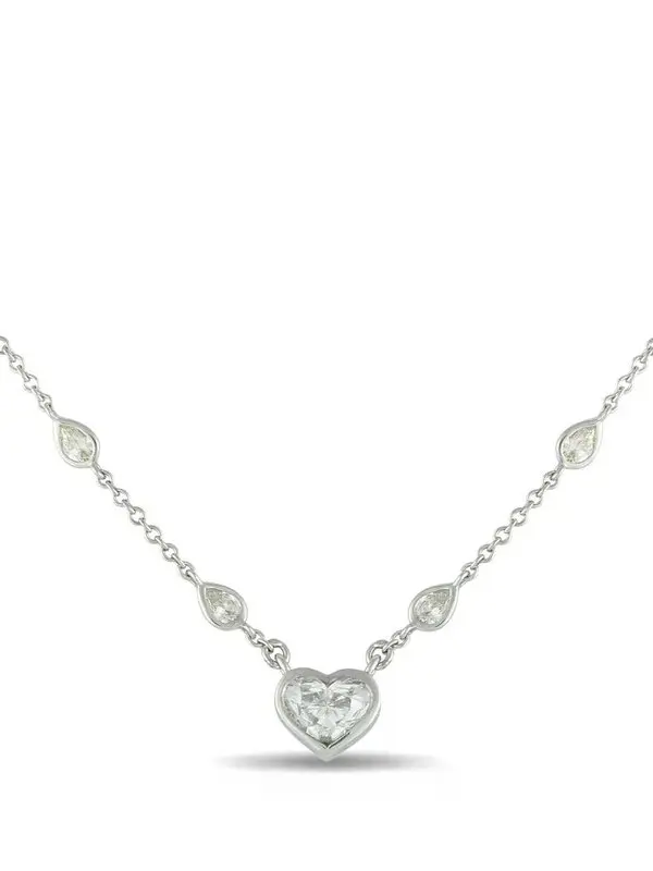 LB EXCLUSIVE 18kt White Gold Diamond Heart Necklace