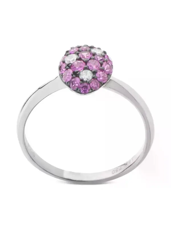 LB EXCLUSIVE 18k White Gold Diamond And Ruby Cocktail Ring