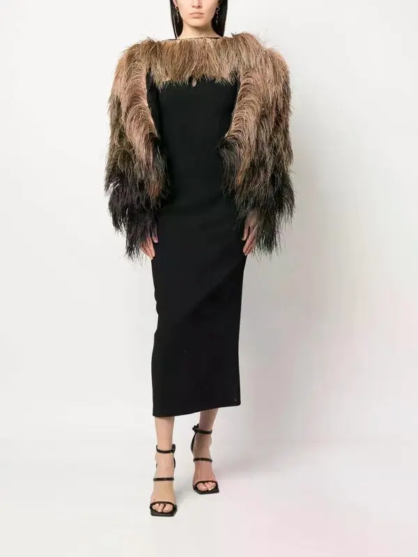 Gucci 2010s Two-tone Feather Sleeves - Brown
