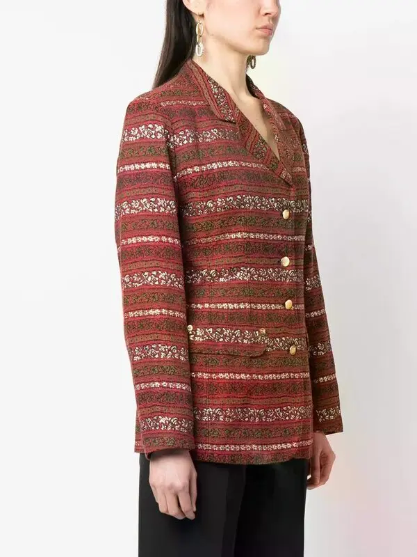 JEAN PAUL GAULTIER 1990s Graphic-print Single-breasted Blazer - Red