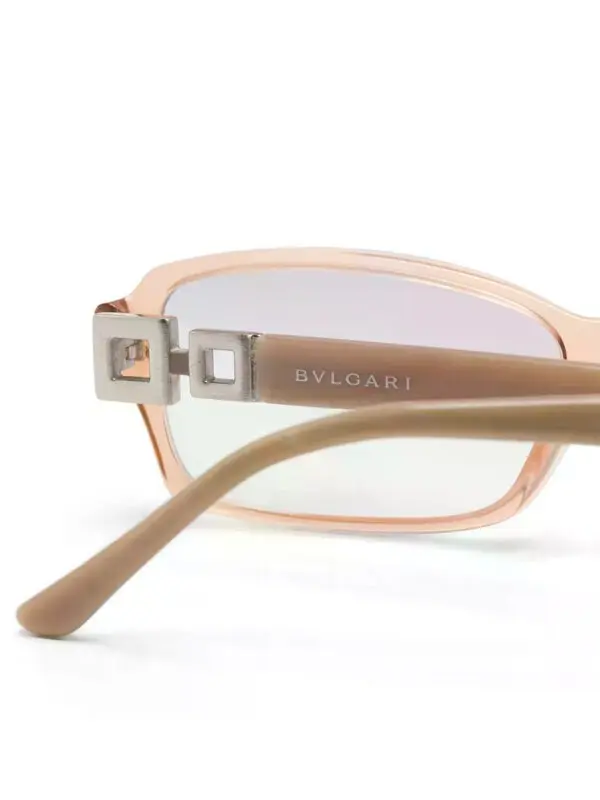 BVLGARI Rectangle Frame Sunglasses With Silver-tone Hardware