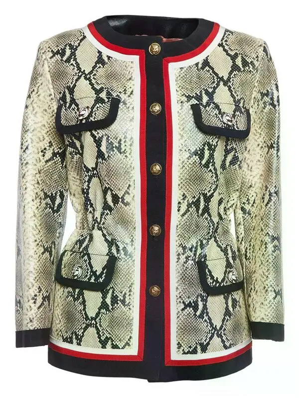 Gucci Snakeskin-pattern Jacket - Neutrals