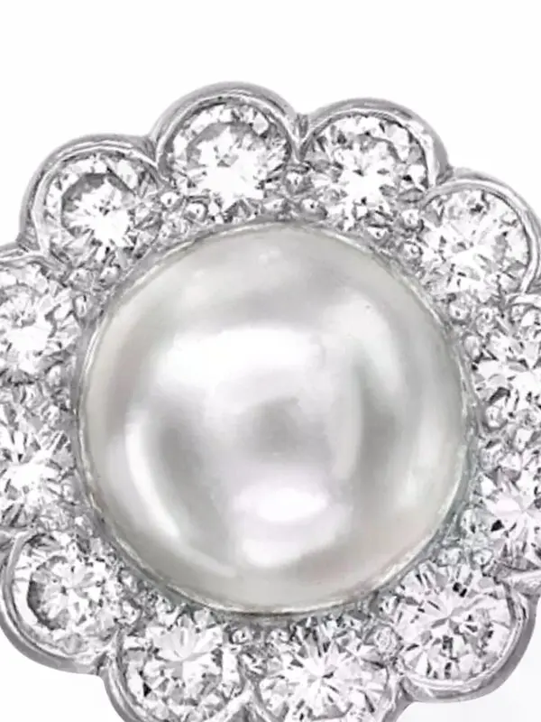 PRAGNELL Platinum Pearl And Diamond Stud Earrings