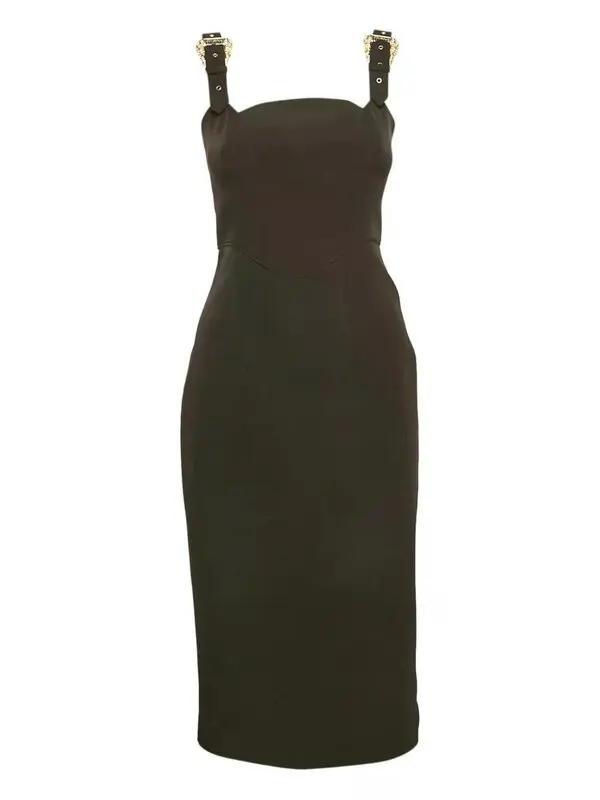 Versace Sleeveless Buckled-strap Dress - Brown