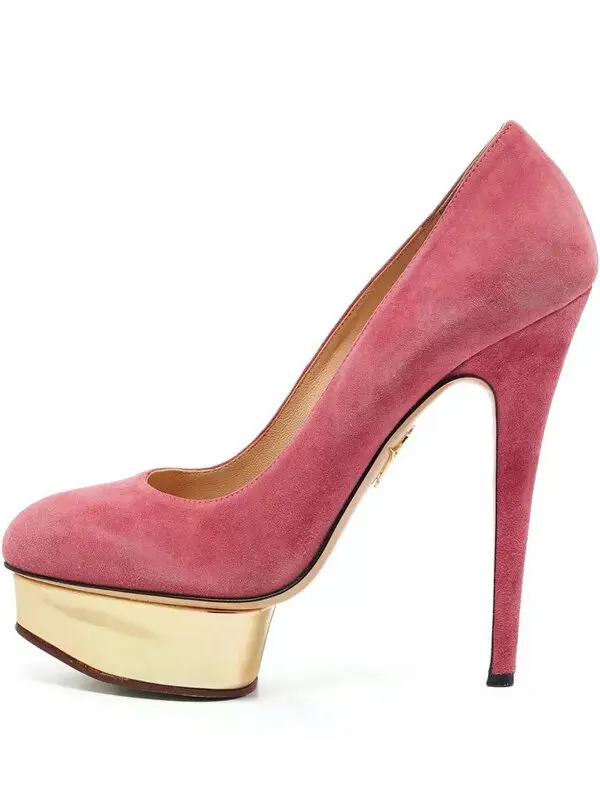 CHARLOTTE OLYMPIA Suede Platform Pumps - Pink