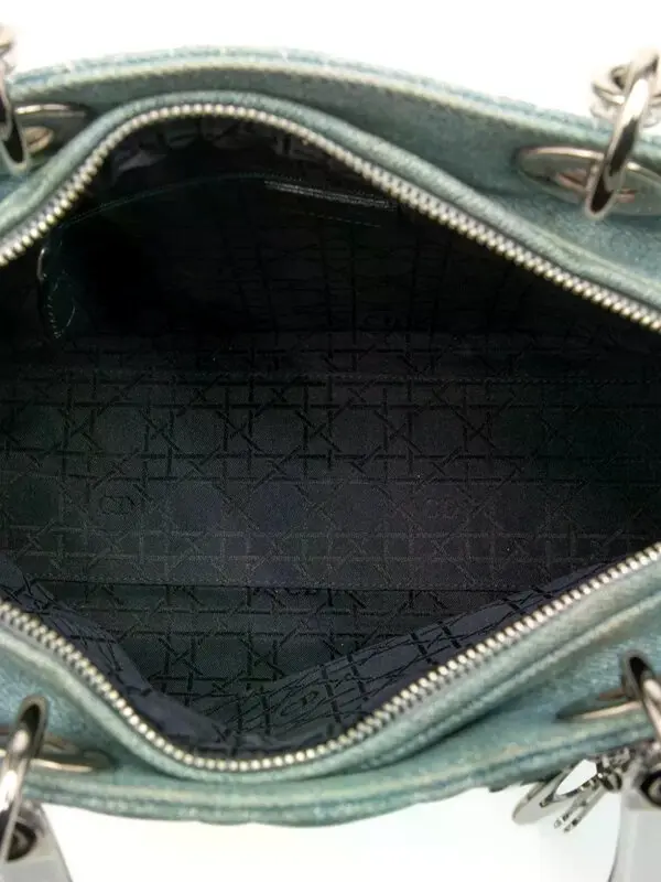 Dior Large Denim Cannage Lady Satchel