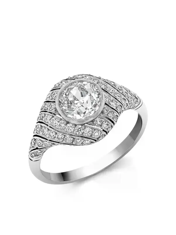 PRAGNELL Platinum Art Deco-inspired Diamond Ring