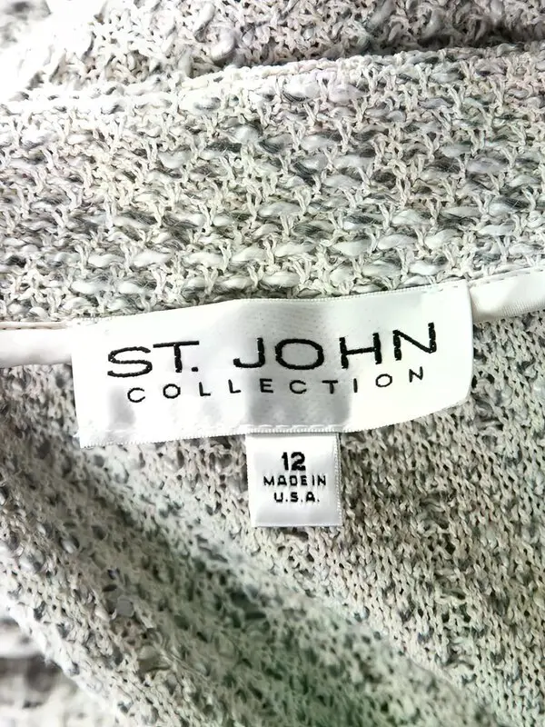 St. John 2023 Knitted Jacket With Grey Trim