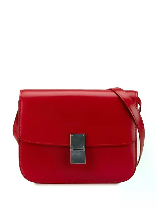 Celine Medium Calfskin Classic Box Crossbody Bag - Red