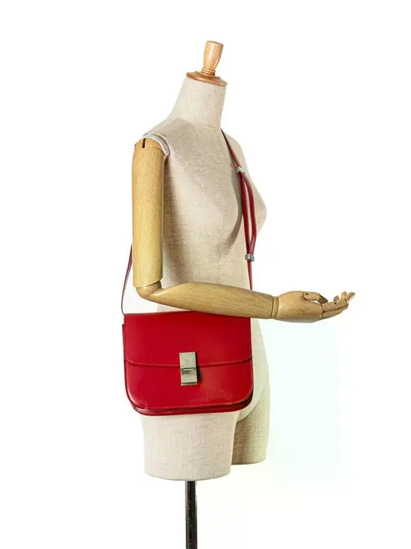 Celine Medium Calfskin Classic Box Crossbody Bag - Red