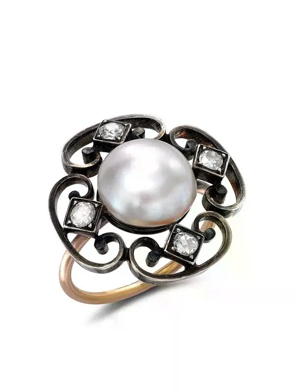PRAGNELL Belle Époque Pearl And Diamond Ring - Pink