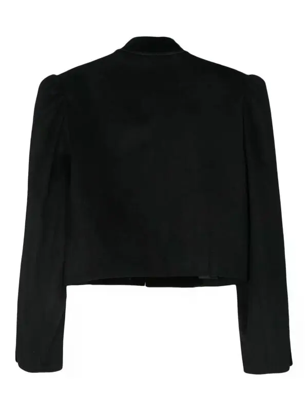 Saint Laurent 1970s Wool And Silk Cropped Jacket - Black