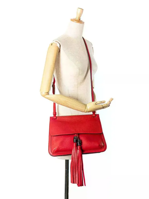 Gucci Medium Leather Bamboo Daily Crossbody Bag