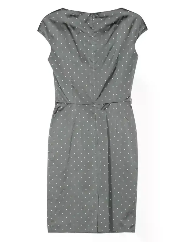 Dior 2000s Polka Dot Silk Faille Midi Dress
