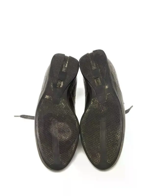 Gucci Metallic Double G Leather Lace-up Sneakers