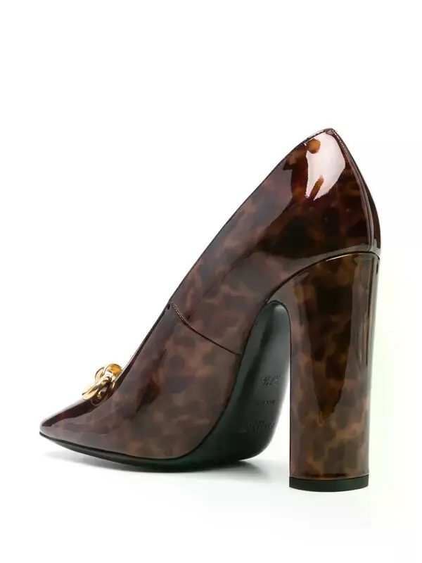 Saint Laurent 110mm Block Heel Pumps - Brown