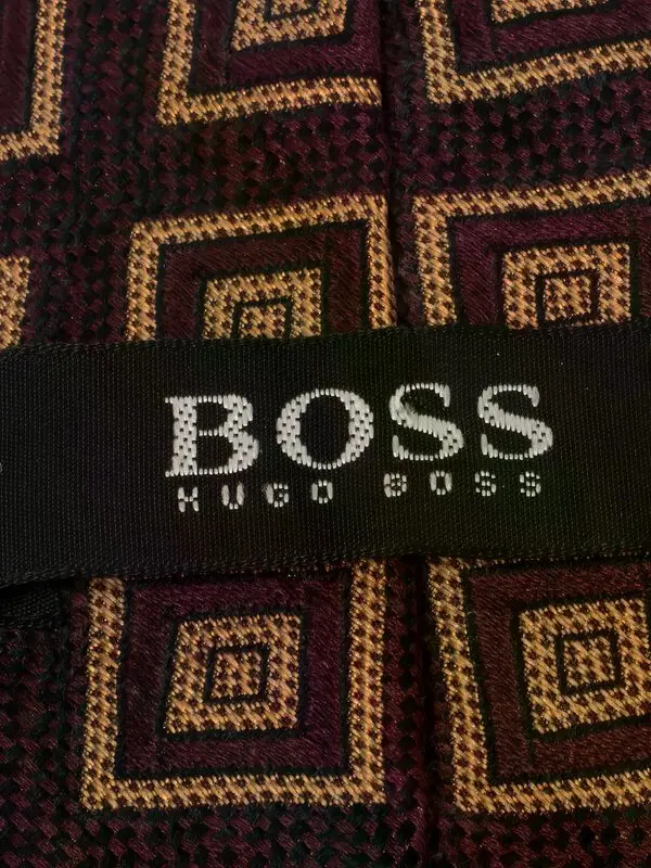 BOSS Pre-owned Geometric-patterned Tie - Red