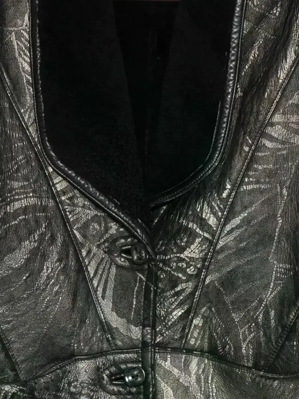 A.N.G.E.L.O. VINTAGE CULT 1980s Leaf-print Shearling Collar Coat