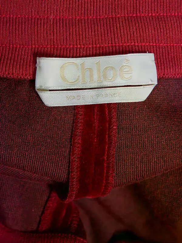 Chloé Velvet Ribbed Drawstring Trousers