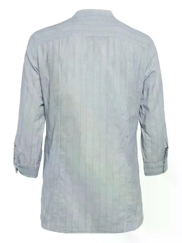Burberry Striped Button-up Shirt With Embroidered Logo
