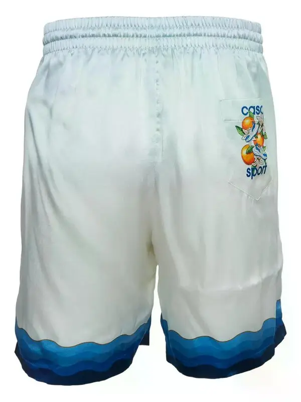 Casablanca Silk Shorts - Blue