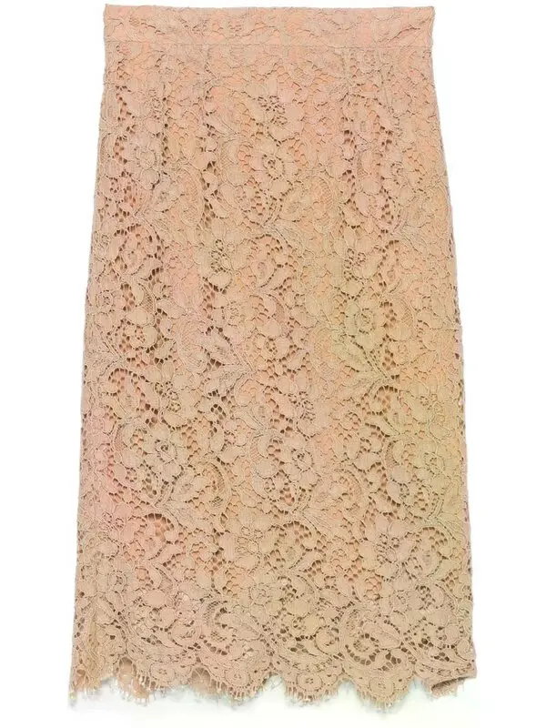 Dolce & Gabbana 2000s Corded Lace Midi Skirt