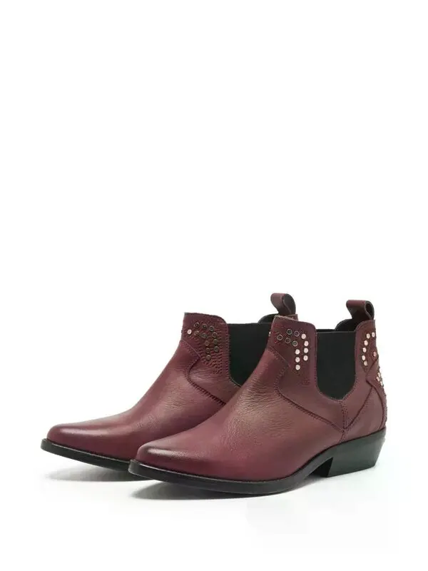 Zadig&Voltaire Burgundy Studded Cowboy Boots