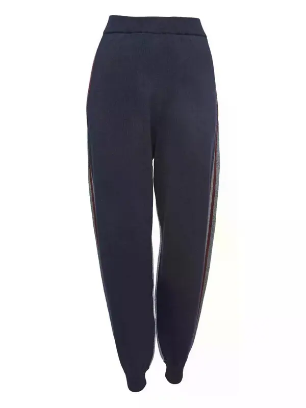 Stella McCartney Wool Trousers With Side Stripe Detail - Blue