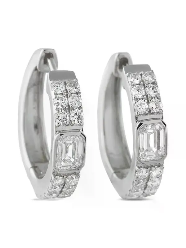 LB EXCLUSIVE 18k White Gold Diamond Hoop Earrings
