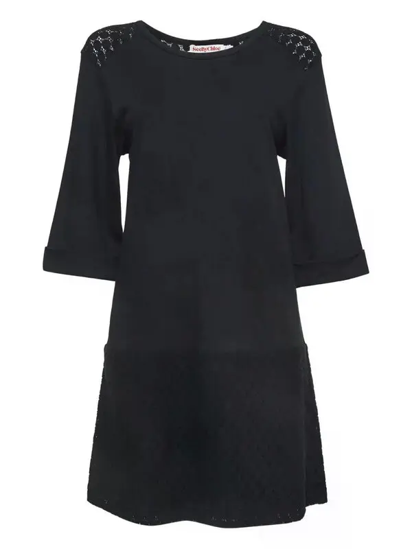 See By Chloé Lace Insert Dress - Black