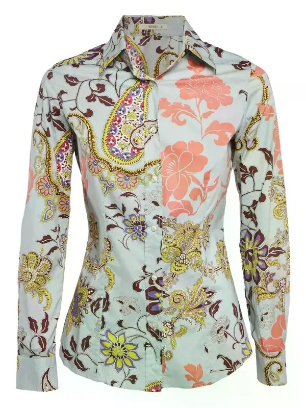 Etro Paisley And Floral Print Long Sleeve Shirt