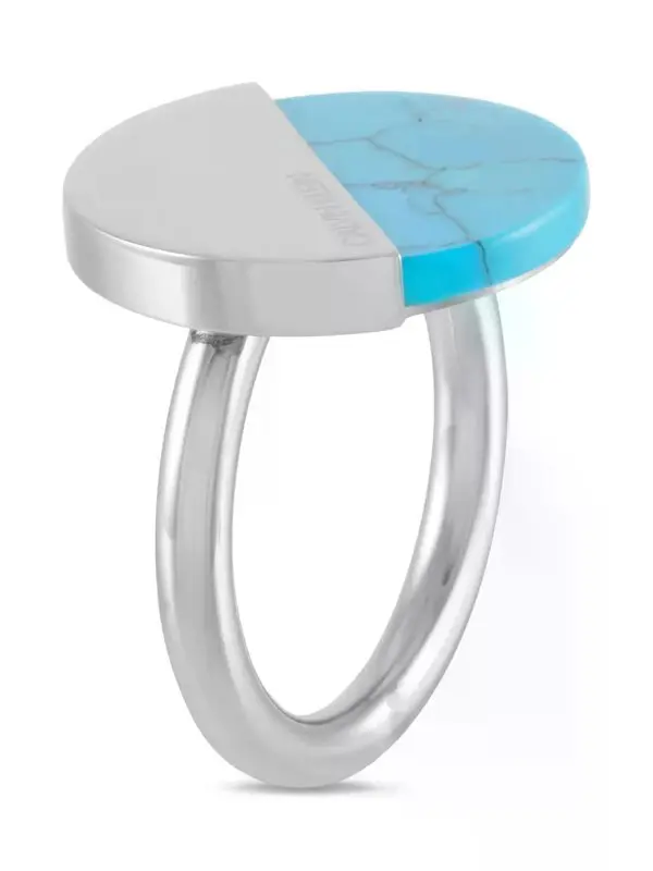 Calvin Klein Tone Stainless Steel Statement Ring With Turquoise Stone
