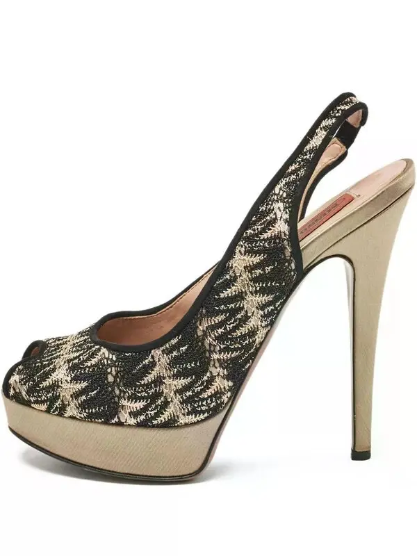 Missoni Peep Toe Slingback Platform Stiletto Heels